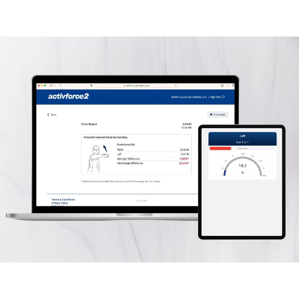 Dinamómetro de análisis de Fuerza ActivForce 2 - Doctor Choice